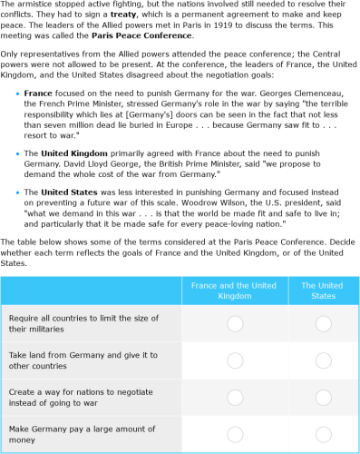 IXL | World War I: ending the war | 8th grade social studies