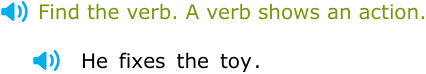 IXL | Identify action verbs | 1st grade language arts
