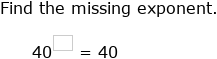 IXL | Find the missing exponent or base | 6th grade math