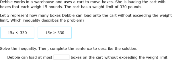 IXL | One-step multiplication and division inequalities: word problems ...