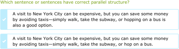 IXL Identify Sentences With Parallel Structure 10th Grade Language 