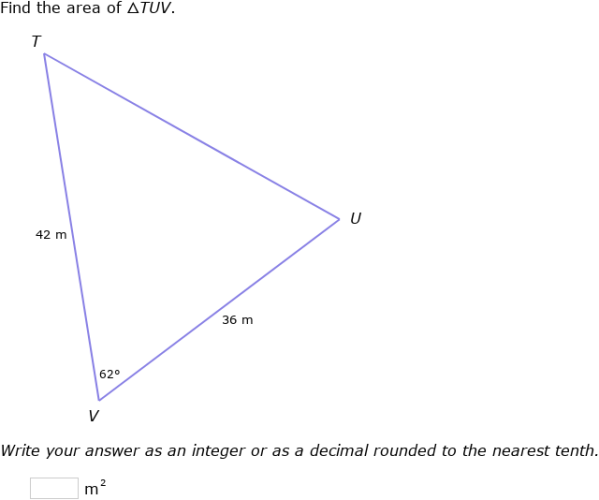 IXL - Area of a triangle: sine formula (Algebra 2 practice)