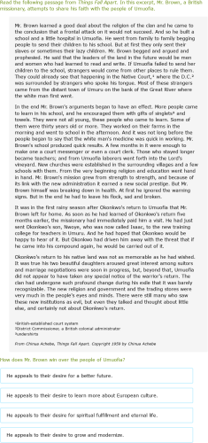IXL | Analyze passages from Things Fall Apart: Part 2 | 10th grade ...