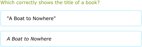 IXL | Formatting titles | 4th grade language arts
