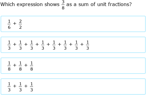 IXL | Decompose fractions into unit fractions | 3rd grade math
