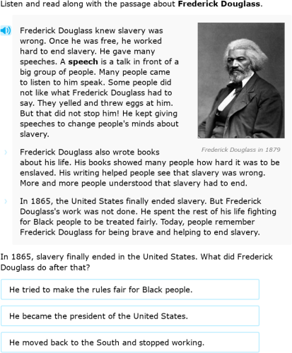 IXL | Frederick Douglass | Kindergarten social studies