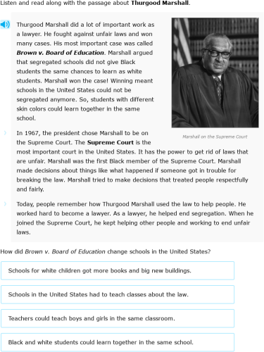 IXL | Thurgood Marshall | 2nd grade social studies