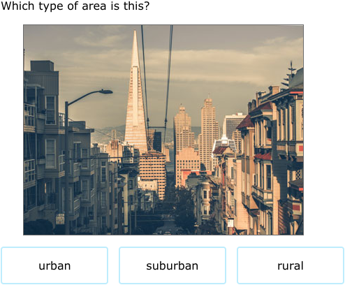 IXL | Identify urban, suburban, and rural areas | 3rd grade social studies