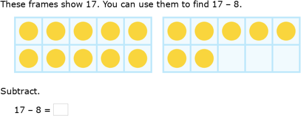IXL | Use ten frames to subtract 8 | 1st grade math