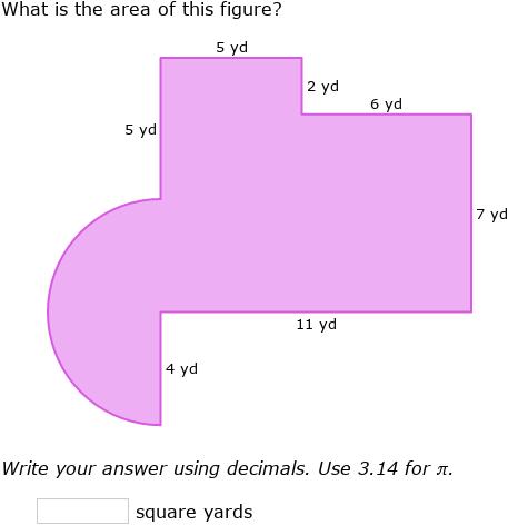 IXL | Area of compound figures with triangles, semicircles, and quarter circles | 6th grade math