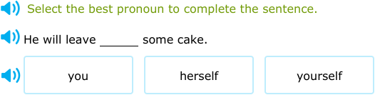 IXL | Choose between personal and reflexive pronouns | 2nd grade ...