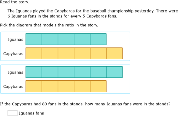 IXL | Use tape diagrams to solve ratio word problems | 8th grade math