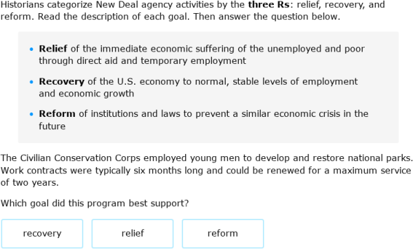 IXL - Identify New Deal agencies (U.S. History practice)