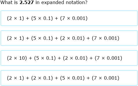 IXL | Convert decimals between standard form and expanded notation | 5th grade math