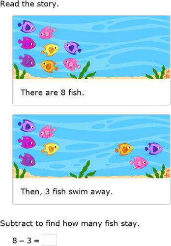 IXL | Subtraction word problems with pictures - numbers up to 10 ...