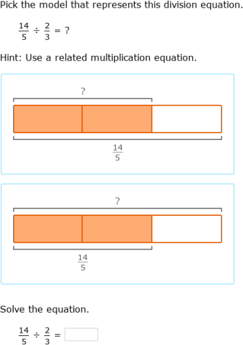 IXL | Divide fractions and mixed numbers using models | 6th grade math