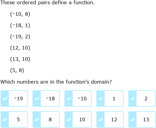 IXL - Checkpoint: Function concepts and features (Algebra 1 practice)
