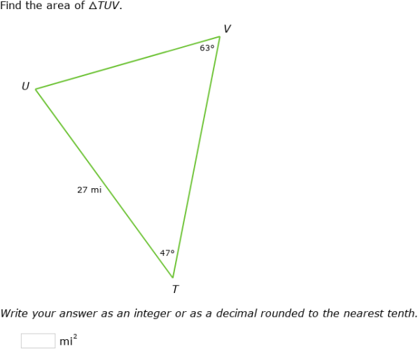 IXL - Area of a triangle: Law of Sines (Precalculus practice)