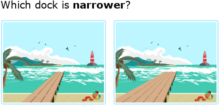 IXL | Wide and narrow | Kindergarten math