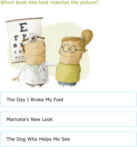 IXL | Which book title goes with the picture? | 4th grade language arts