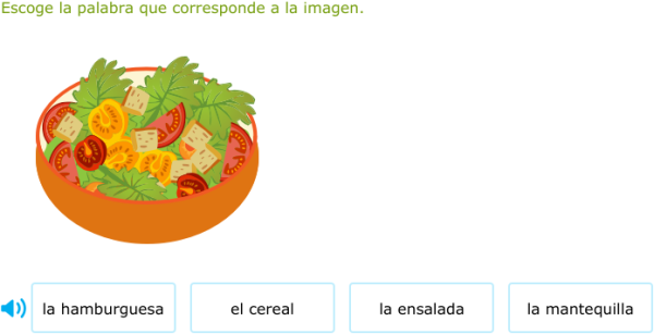 IXL | Recognize food items | Spanish