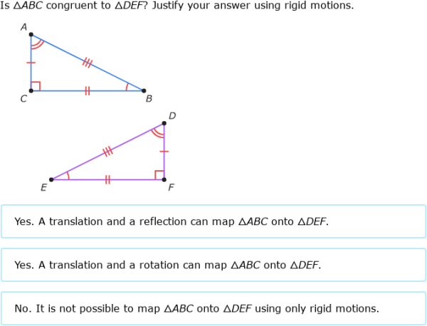 IXL - Prove triangles are congruent using rigid motions (Geometry practice)