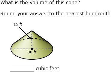 IXL | Volume of cones | 7th grade math