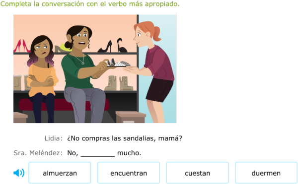 IXL | Common stem‑changing verbs: o to ue and jugar | Spanish