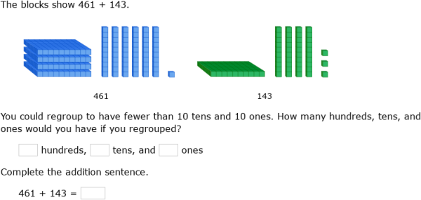 IXL | Use models to add three-digit numbers: with regrouping | 3rd ...