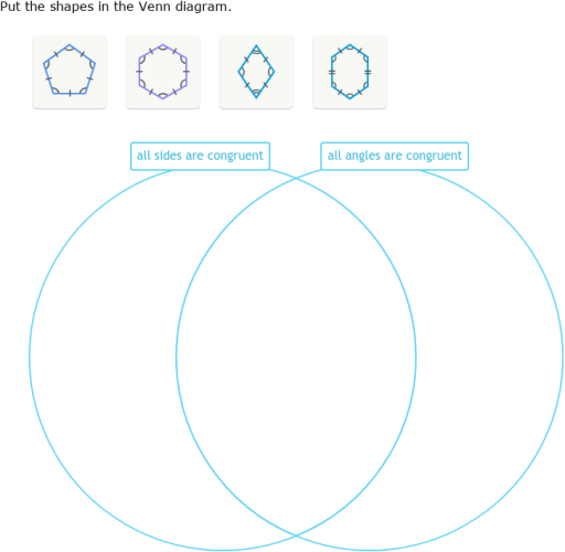 IXL | Sort polygons into Venn diagrams | 6th grade math