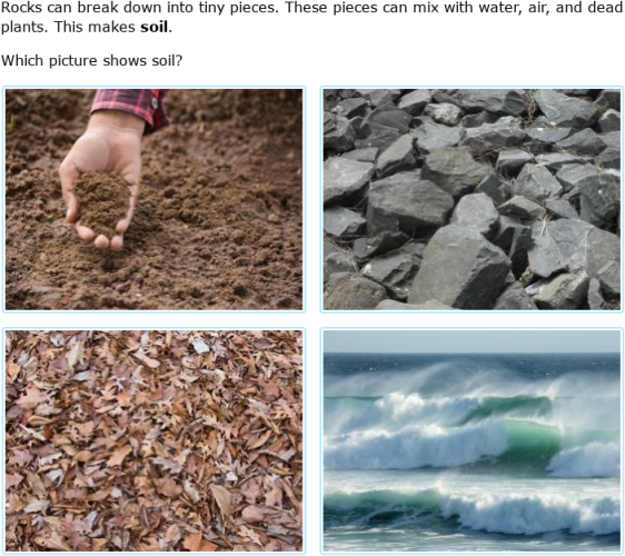 IXL | Earth materials: water, rocks, and soil | 2nd grade science