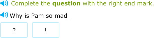 IXL | Choose the right end mark | 1st grade language arts