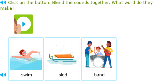 IXL | Blend each sound in a word together | 1st grade language arts