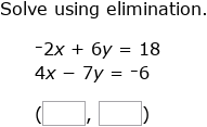 IXL - Solve a system of equations using elimination (Precalculus practice)