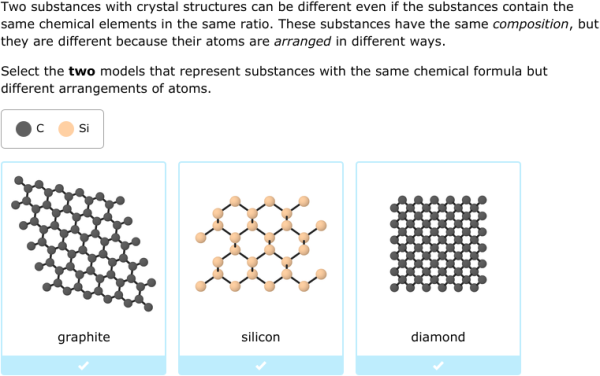 IXL | How are substances represented by chemical formulas and models ...