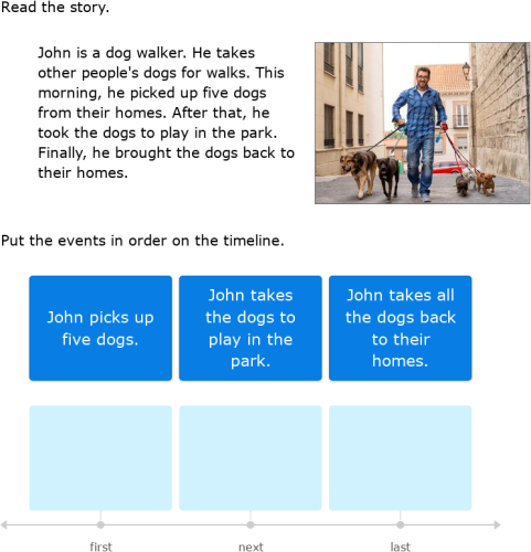 IXL | Introduction to timelines | Kindergarten social studies