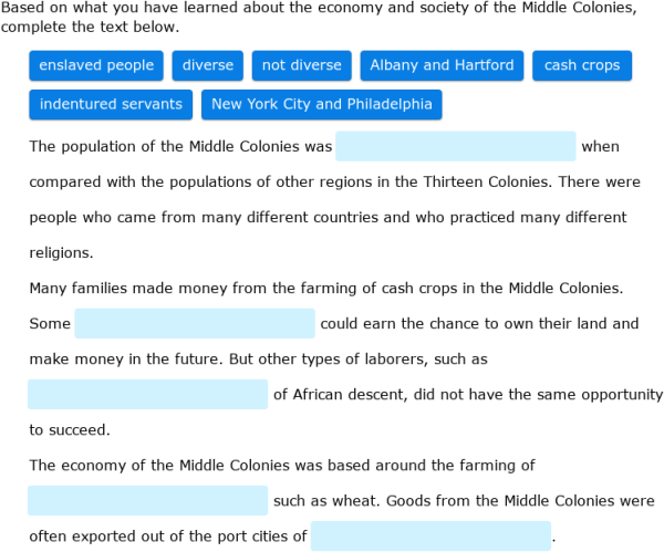IXL | Middle Colonies: economy and society | 8th grade social studies