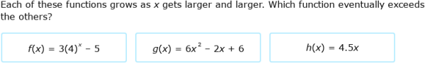 IXL - Compare linear, exponential, and quadratic growth (Precalculus ...