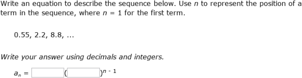 IXL - Write variable expressions for arithmetic and geometric sequences (Algebra 1 practice)