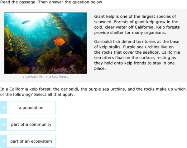 IXL | Describe populations, communities, and ecosystems | 8th grade science