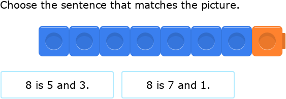IXL | Take apart numbers using cubes - sums up to 10 | Kindergarten math