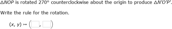 IXL - Reflections and rotations: write the rule (Geometry practice)