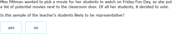 IXL - Identify representative, random, and biased samples (Algebra 1 ...