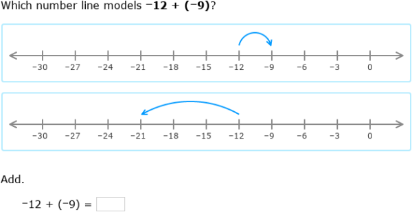 IXL | Add two negative integers using number lines | 6th grade math