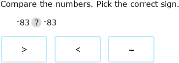 IXL | Compare integers | 6th grade math