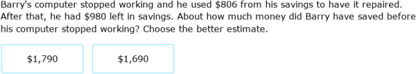 IXL | Estimate sums and differences: word problems | 3rd grade math