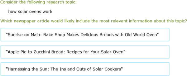 IXL | Identify relevant sources | 5th grade language arts