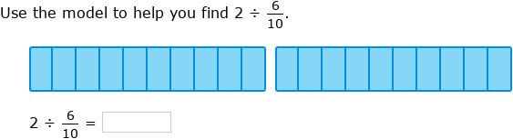 IXL | Divide whole numbers and fractions using models | 5th grade math