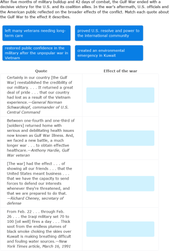IXL - The Gulf War (U.S. History practice)