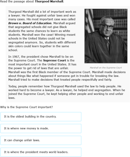 IXL | Thurgood Marshall | 4th grade social studies
